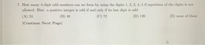 Solved 7. How many 4-digit odd numbers can we form by using | Chegg.com