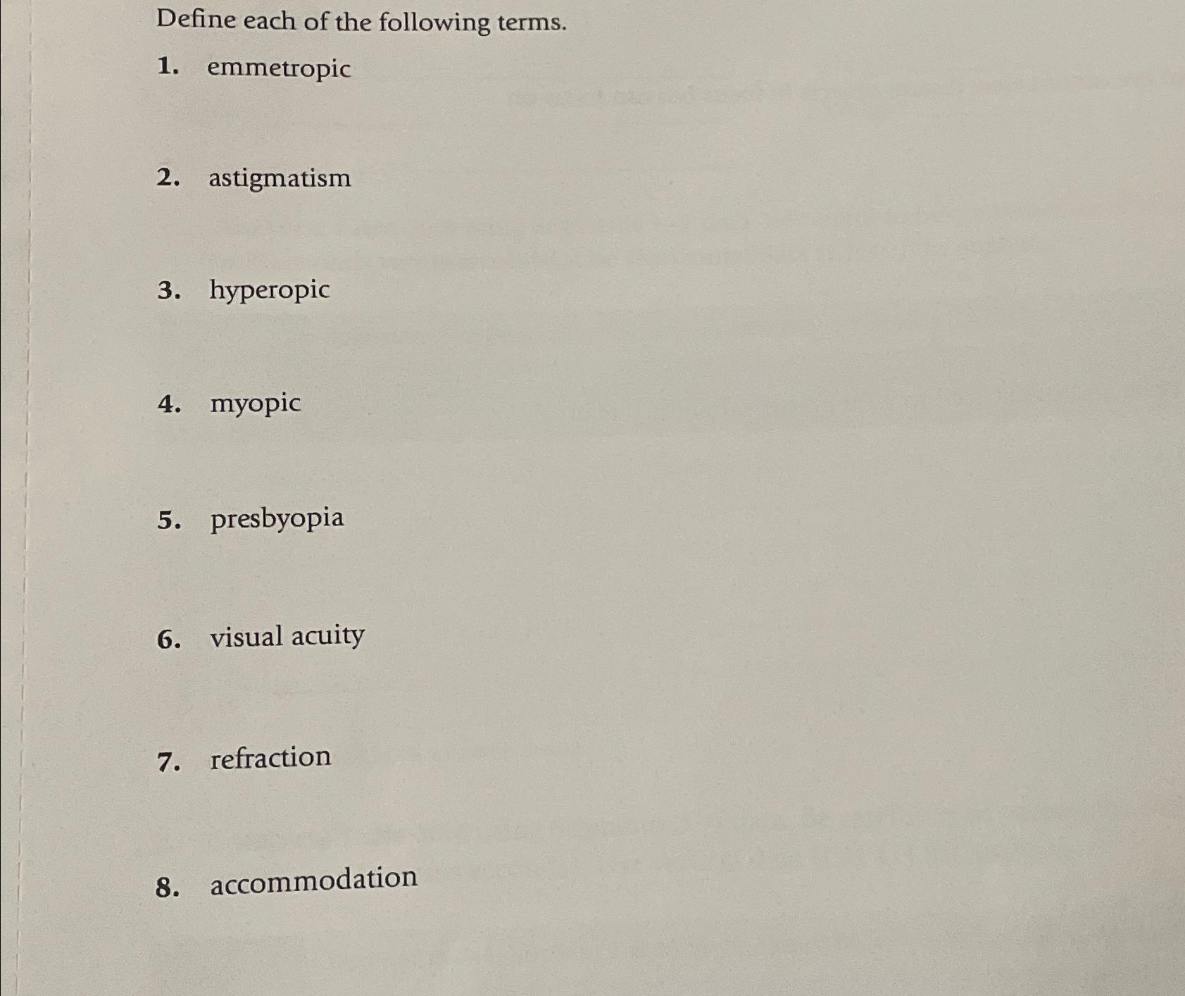 Solved Define each of the following | Chegg.com