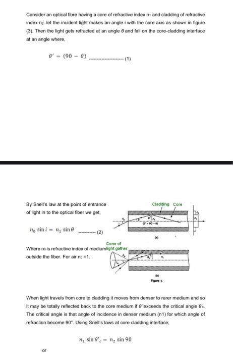 Solved of a core that is surrounded by a cladding which are | Chegg.com