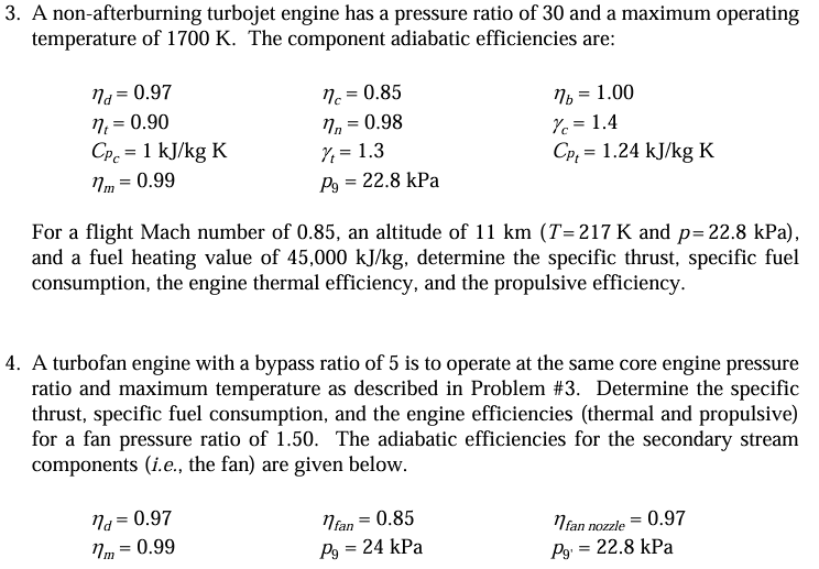 Solved A non-afterburning turbojet engine has a pressure | Chegg.com