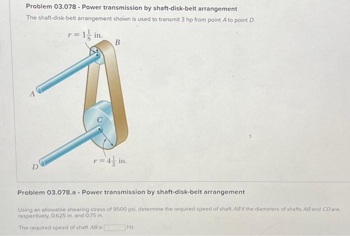 Solved Problem 03.078 - Power transmission by | Chegg.com