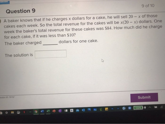 Solved Review 9 of 10 Question 9 A baker knows that if he | Chegg.com