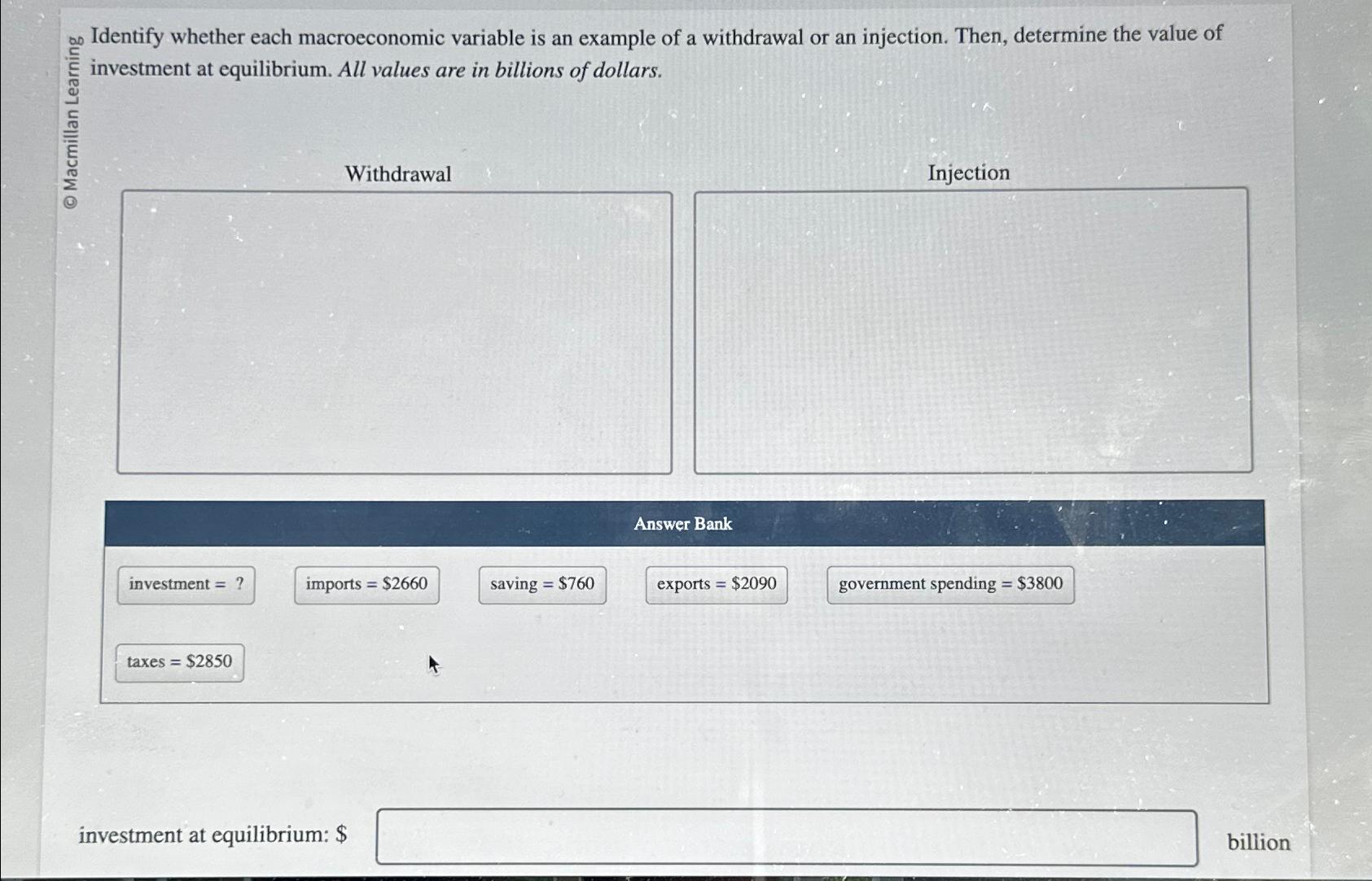 Solved on Identify whether each macroeconomic variable is an | Chegg.com