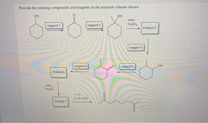 Solved Provide the missing compounds and reagents in the | Chegg.com