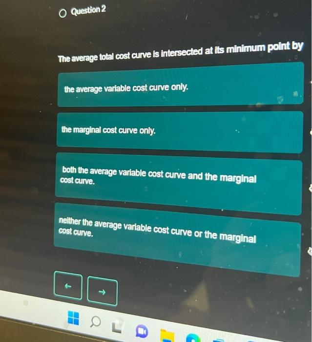Solved O ion2 The Average Total Cost Curve Is Chegg