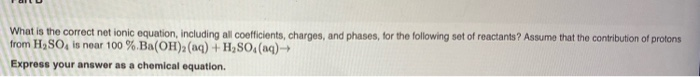 Solved What is the correct net ionic equation, including all | Chegg.com