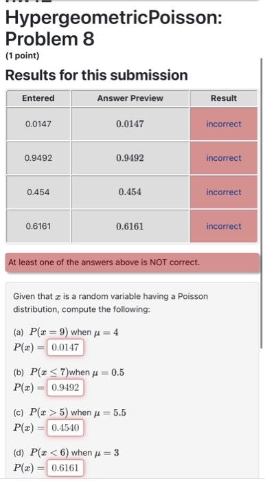 Solved hw12- HypergeometricPoisson: Problem 6 (1 point) A | Chegg.com