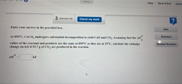 Solved Saved Help Save & Exit Subm 3 attempts left Check my | Chegg.com