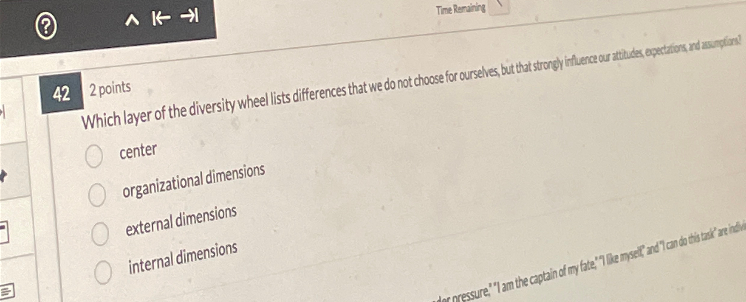 Solved 422 ﻿pointscenterorganizational dimensionsexternal | Chegg.com