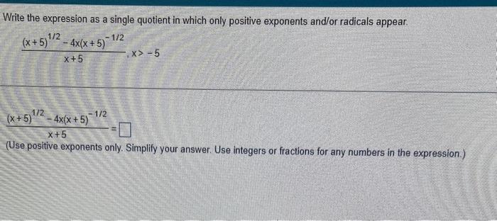 Solved Wite the expression as a single quotient in which | Chegg.com