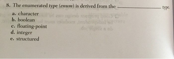 Solved one enumeration constant in an 2. An integer value | Chegg.com