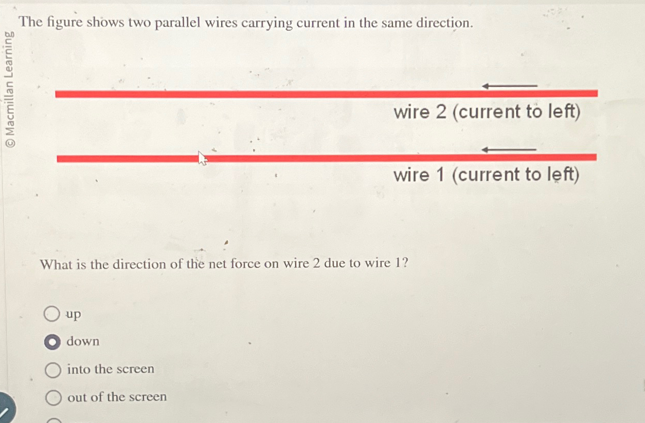 Solved The figure shows two parallel wires carrying current | Chegg.com