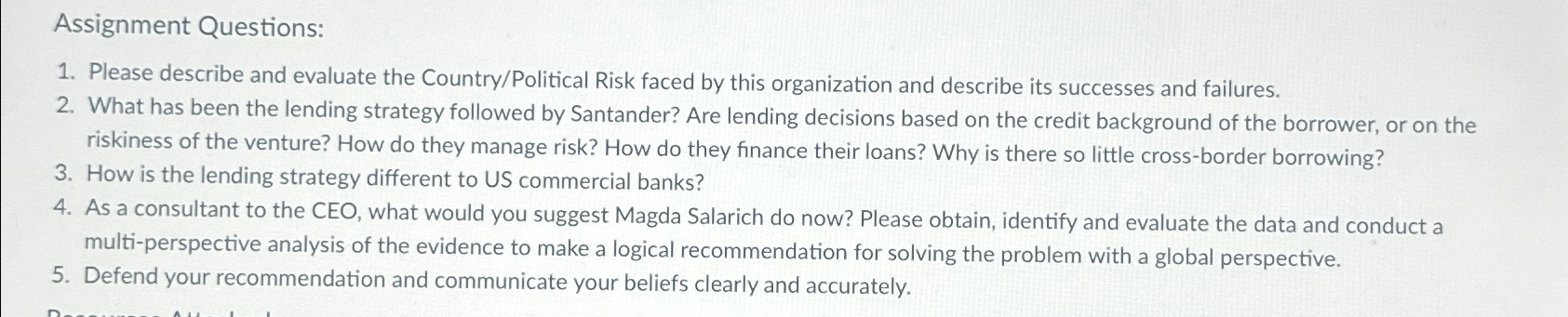 Solved Assignment Questions:Please describe and evaluate the | Chegg.com