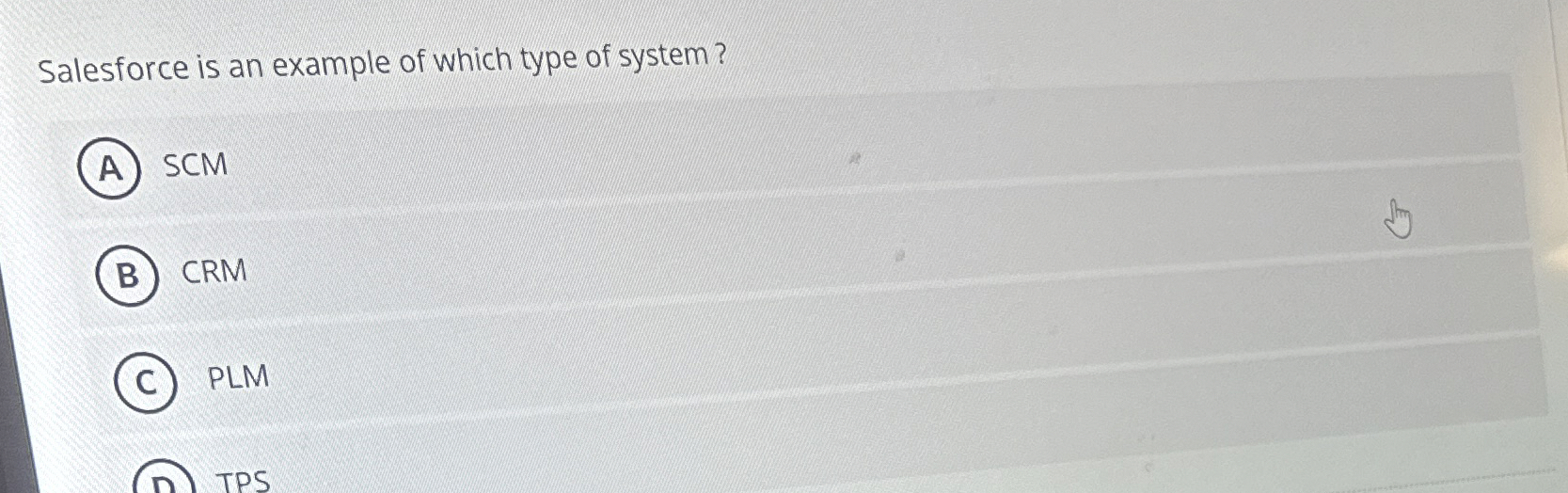 Solved Salesforce is an example of which type of | Chegg.com
