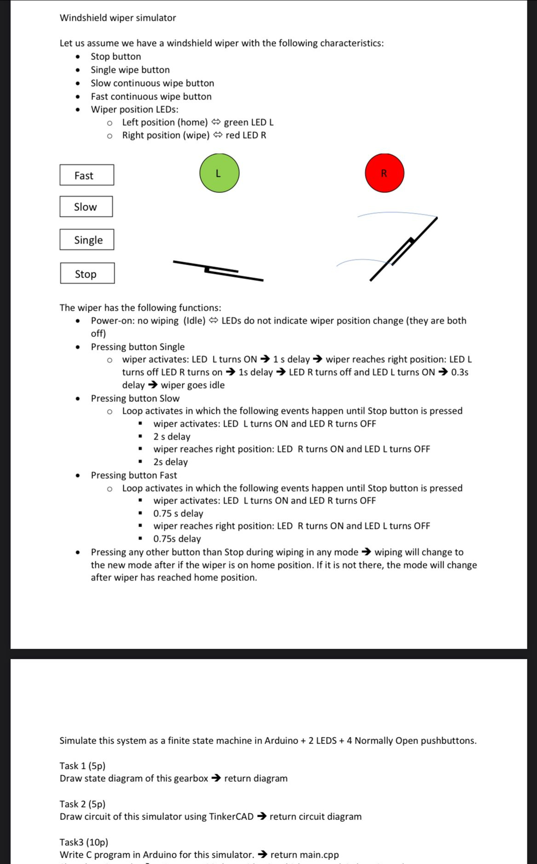 Solved Windshield wiper simulatorLet us assume we have a | Chegg.com