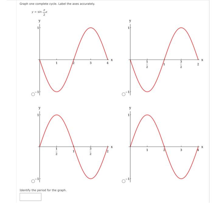 Solved Graph one complete cycle. Label the axes accurately. | Chegg.com