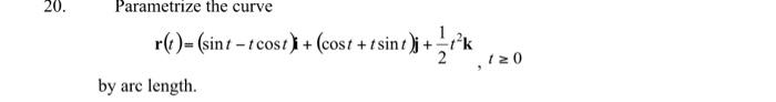 Parametrize the curve | Chegg.com