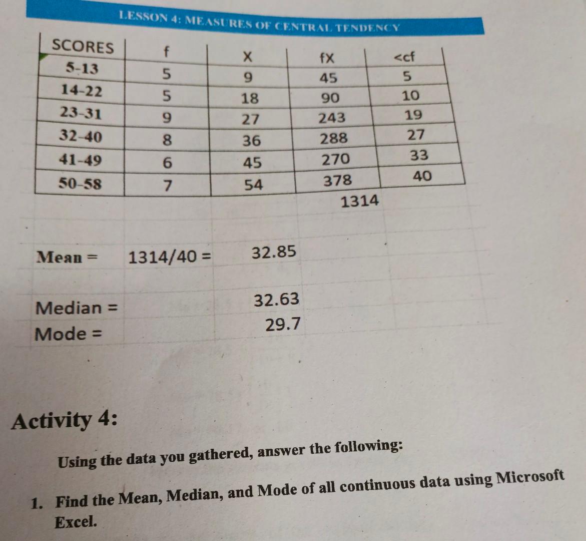 Solved Activity 4: Using the data you gathered, answer the | Chegg.com