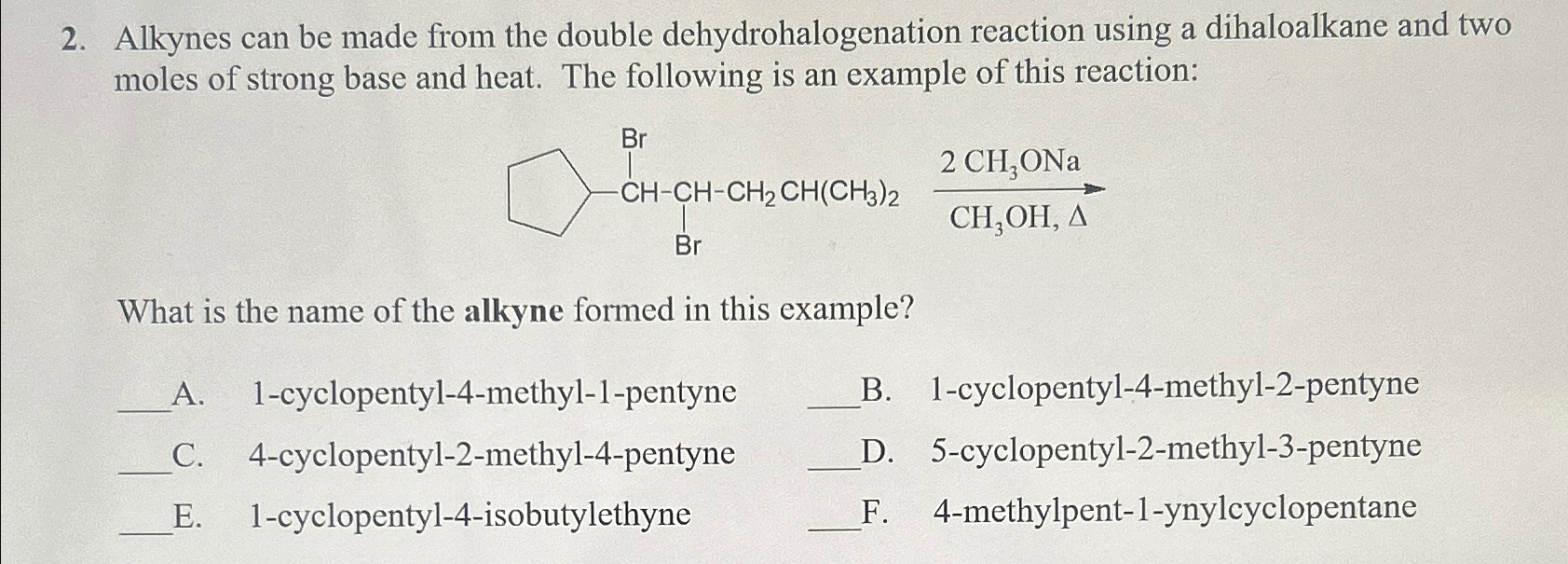 Solved Alkynes can be made from the double | Chegg.com