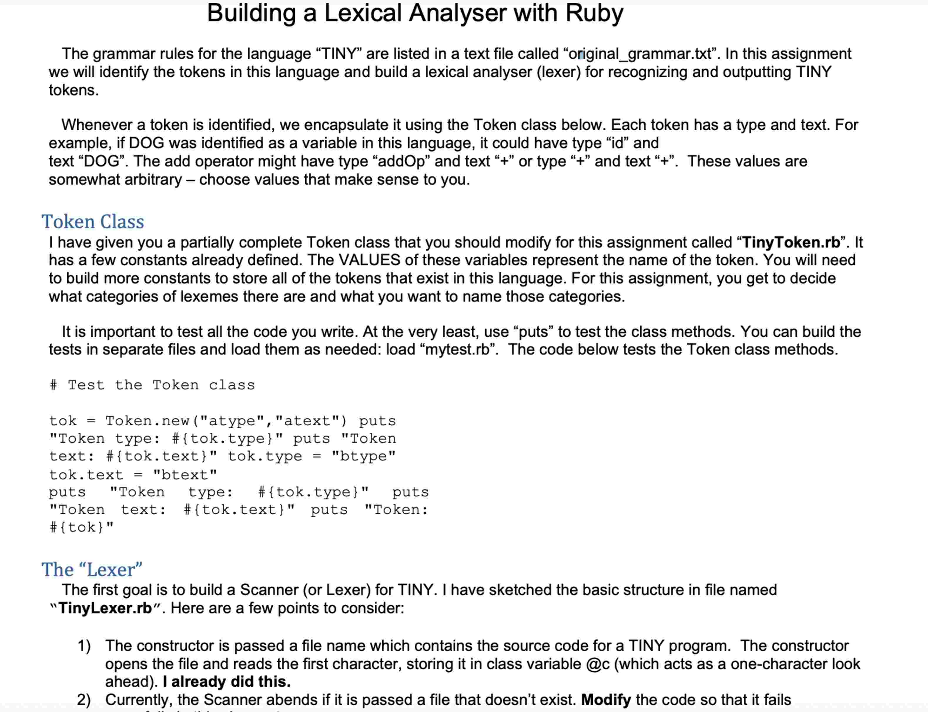 Solved Need help making this lexer program in ruby.Source | Chegg.com