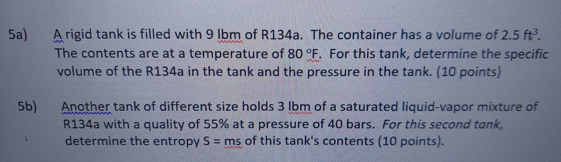 Solved A rigid tank is filled with 9lbm of R134a. The | Chegg.com