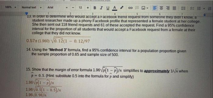 Solved 100% Normal text Arial 12 + BIUA CO 동 13 15 ENDERON | Chegg.com