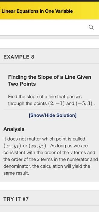 Solved Finding the Slope of a Line Given Two Points Find the | Chegg.com