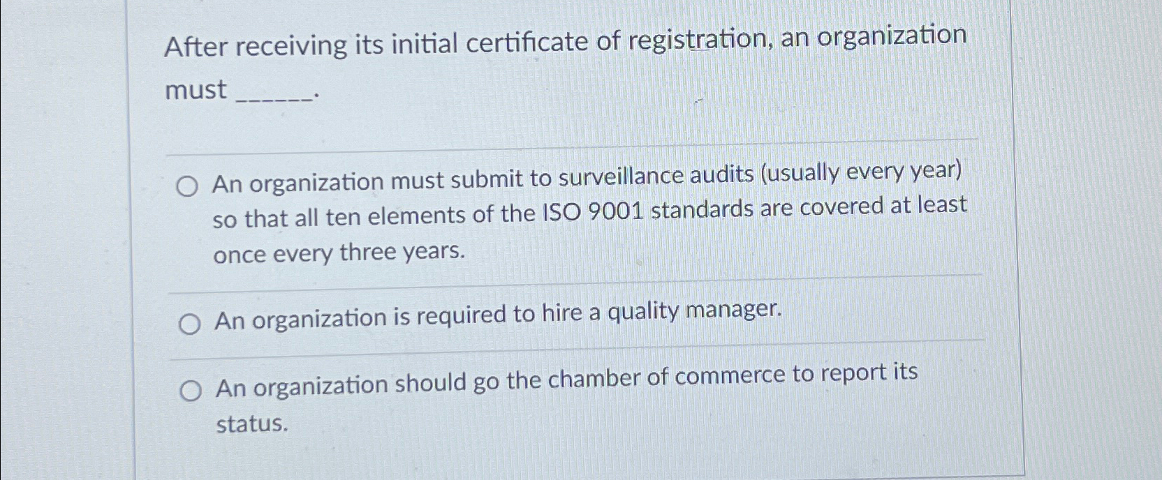 Solved After receiving its initial certificate of | Chegg.com