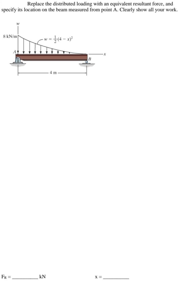 Solved Replace the distributed loading with an equivalent | Chegg.com