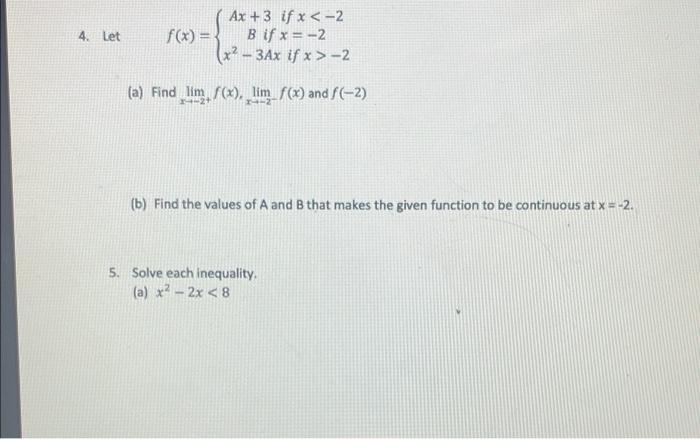 Solved 4 let f(x) = Ax +3 if x