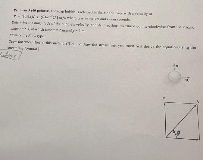 Solved Problem 3 ( 40 ﻿points): The soap bubble is released | Chegg.com
