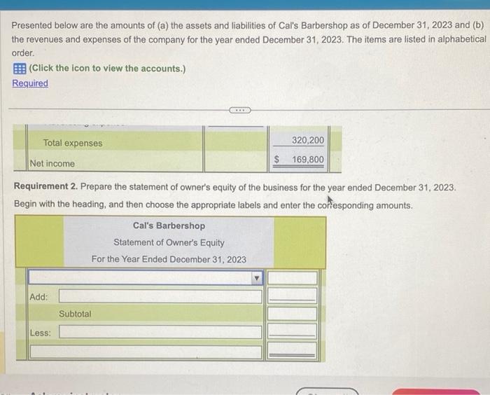 Solved Presented below are the amounts of (a) the assets and | Chegg.com