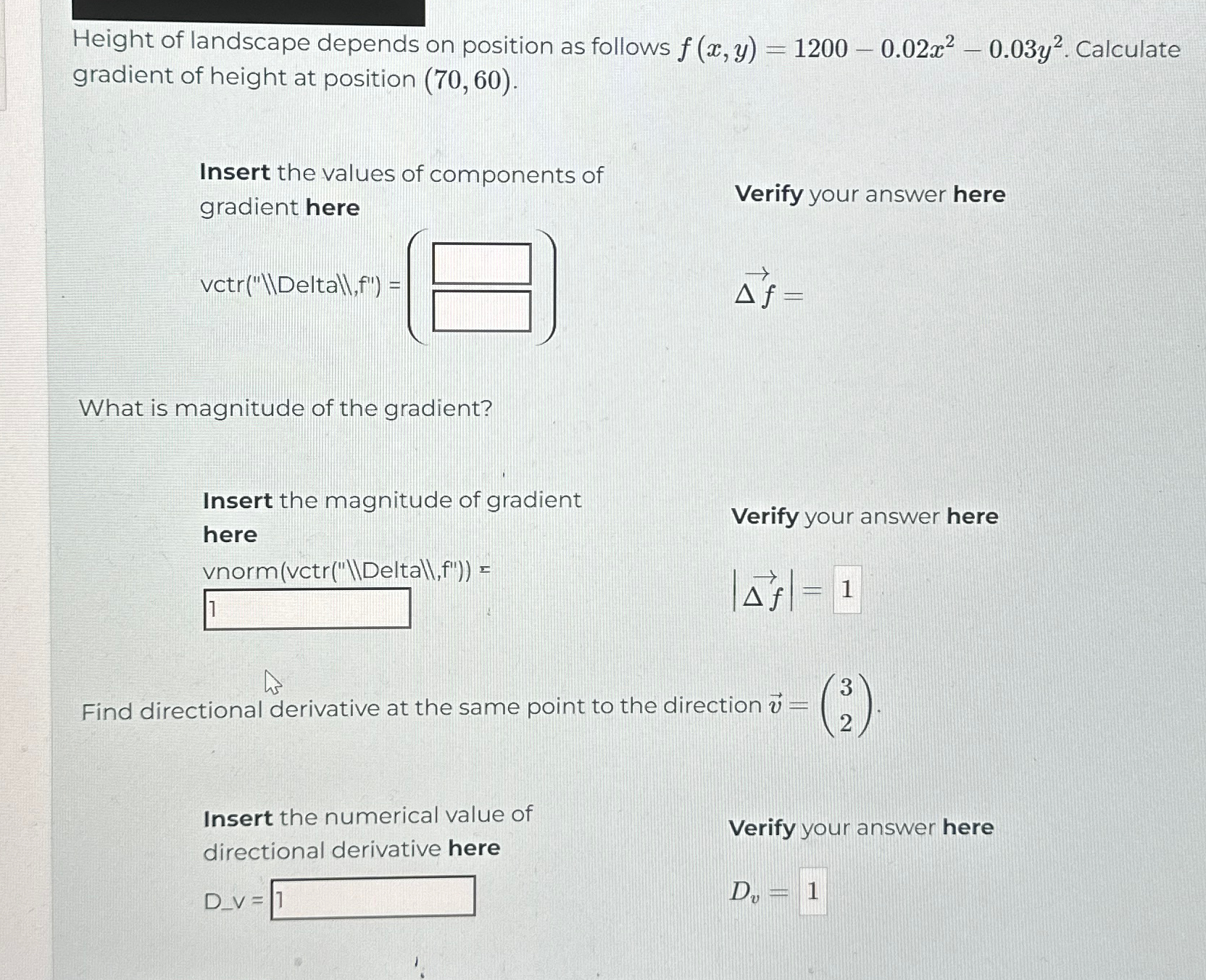 Solved Height of landscape depends on position as follows | Chegg.com