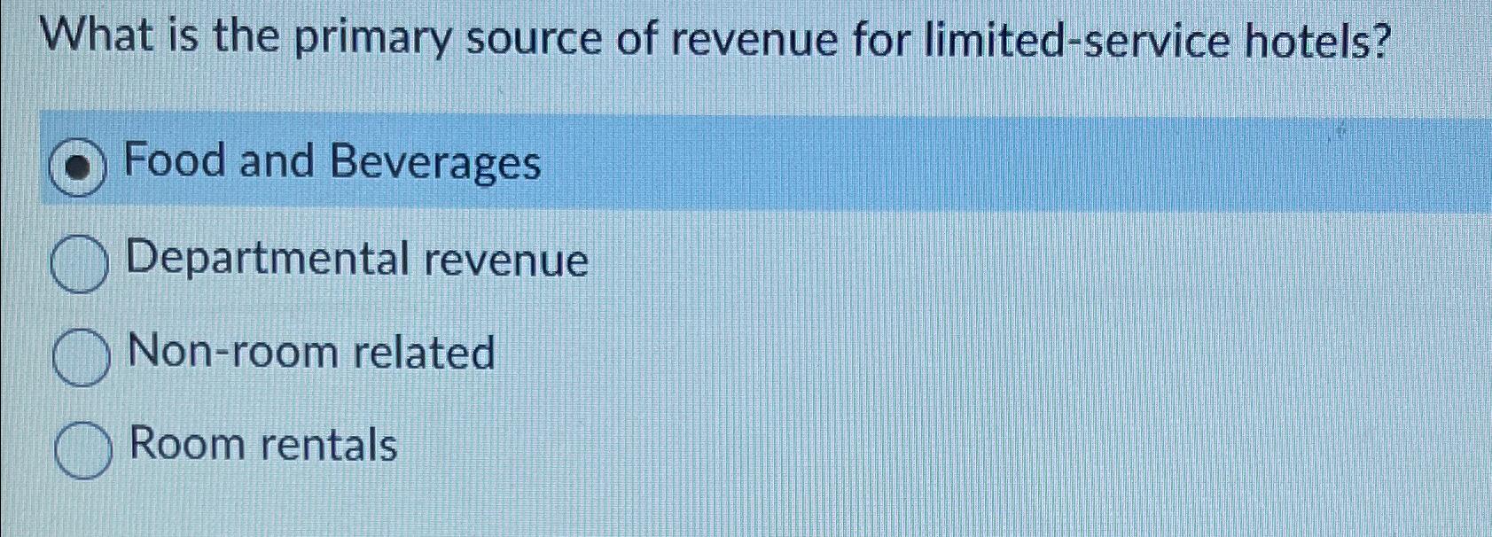 Solved What is the primary source of revenue for | Chegg.com