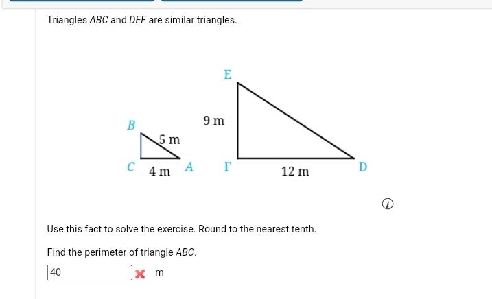 Solved Triangles ABC and DEF are similar triangles.(i)Use | Chegg.com
