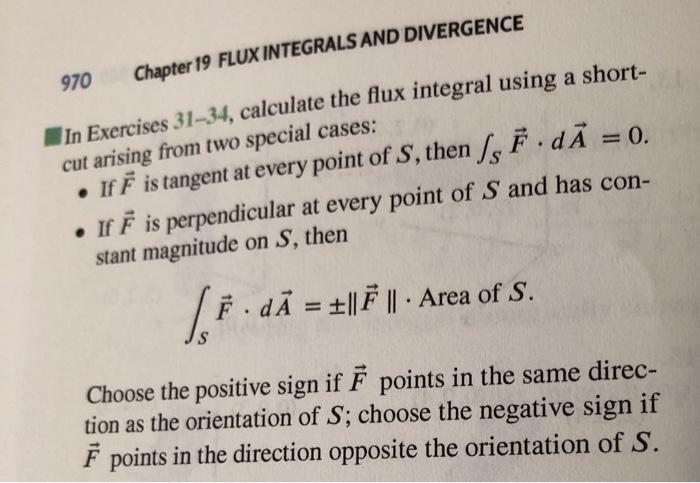 Solved 970 Chapter 19 FLUX INTEGRALS AND DIVERGENCE In | Chegg.com