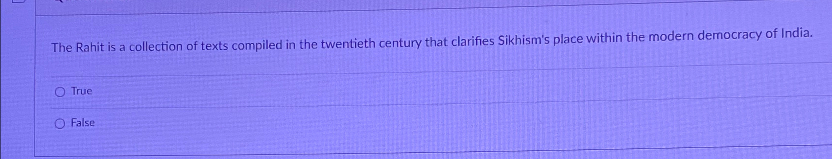 Solved The Rahit is a collection of texts compiled in the | Chegg.com