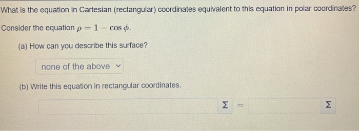 Solved What is the equation in Cartesian (rectangular) | Chegg.com