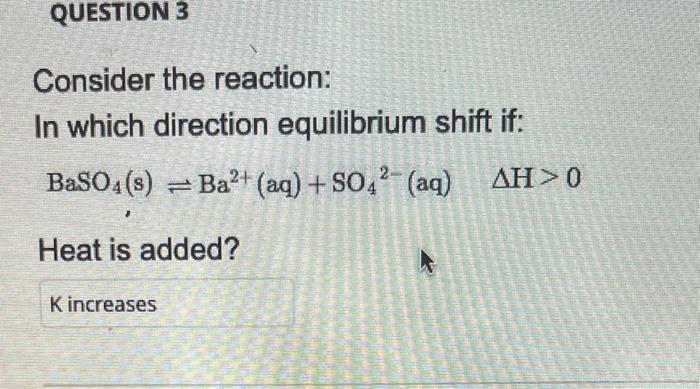 Solved Consider the reaction: In which direction equilibrium | Chegg.com
