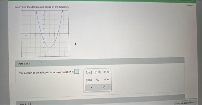 Solved Detemine the domain and rahge of the function. Part 1 | Chegg.com Solved Detemine the domain and rahge of the function. Part 1 | Chegg.com