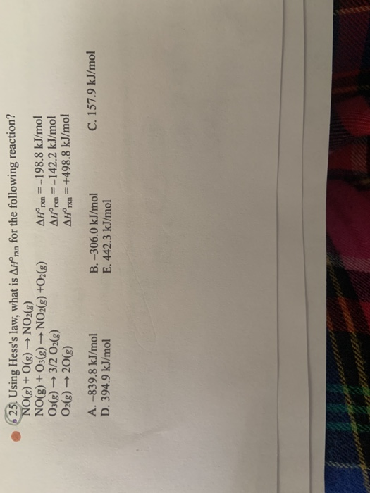 Solved 625. Using Hess's law, what is AH°rxn for the | Chegg.com