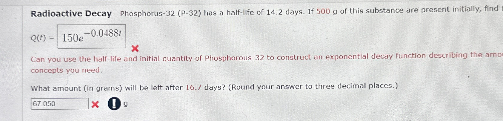 Solved Radioactive Decay Phosphorus-32 (P-32) ﻿has a | Chegg.com