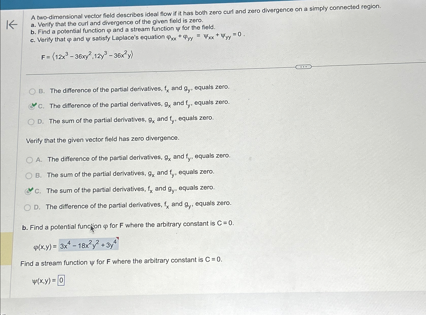 Solved A two-dimensional vector field describes ideal flow | Chegg.com