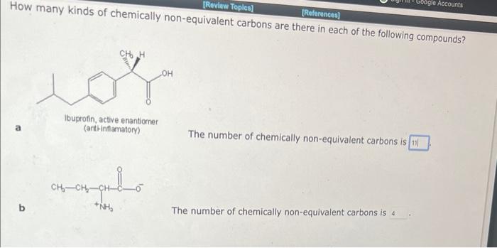 Solved How many kinds of chemically non-equivalent carbons | Chegg.com