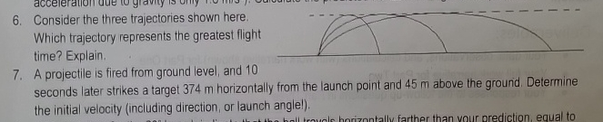 Solved Consider the three trajectories shown here. Which | Chegg.com