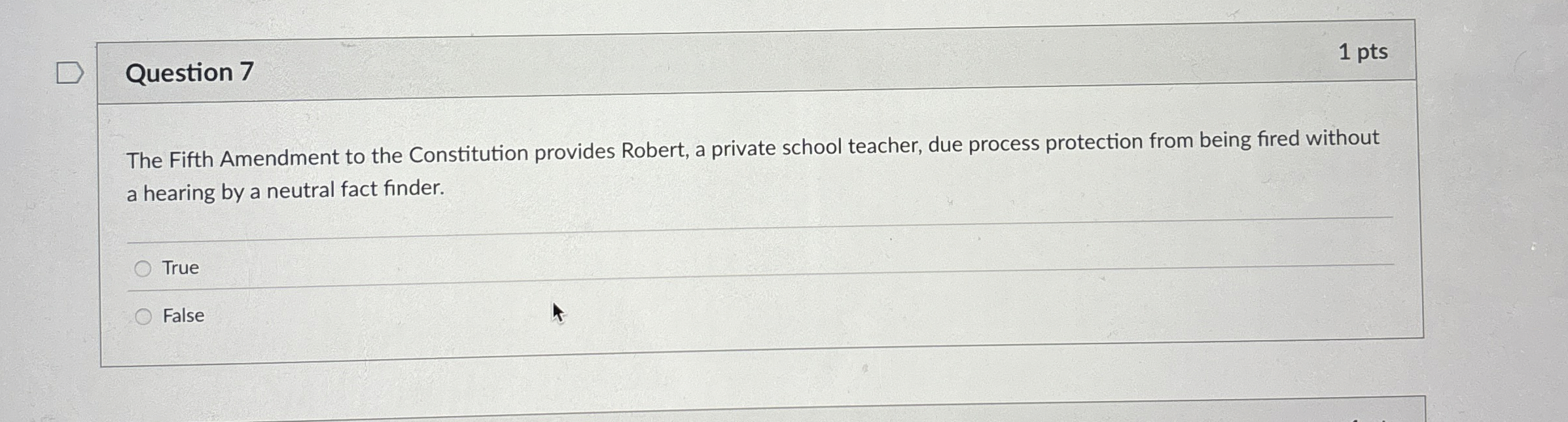 Solved Question 7The Fifth Amendment to the Constitution | Chegg.com