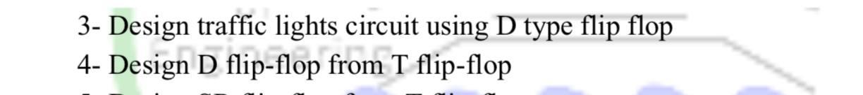 Solved 3- Design traffic lights circuit using D type flip | Chegg.com
