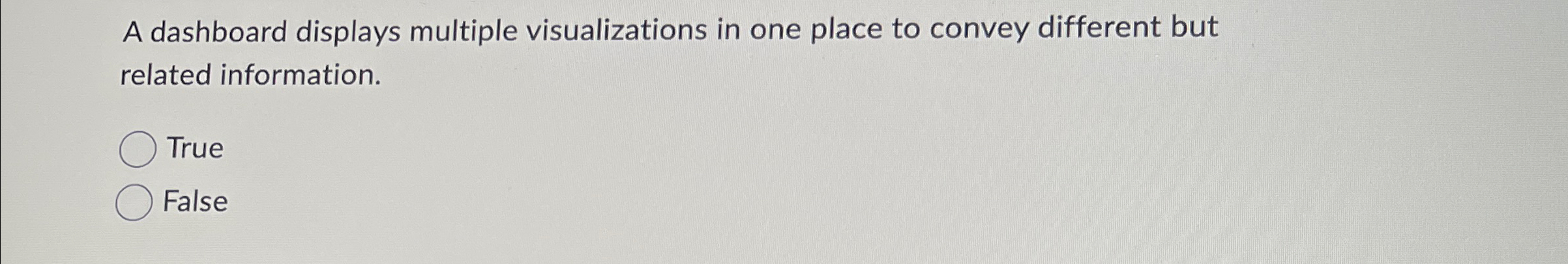 Solved A dashboard displays multiple visualizations in one | Chegg.com