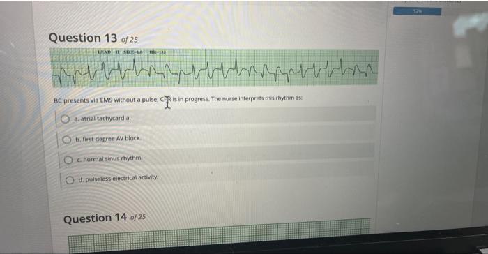 Solved BC presents via EMS without a pulse; CHG is in | Chegg.com