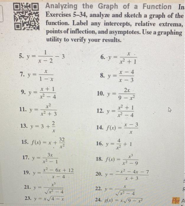 Solved Analyzing The Graph Of A Function In Exercises 5 34